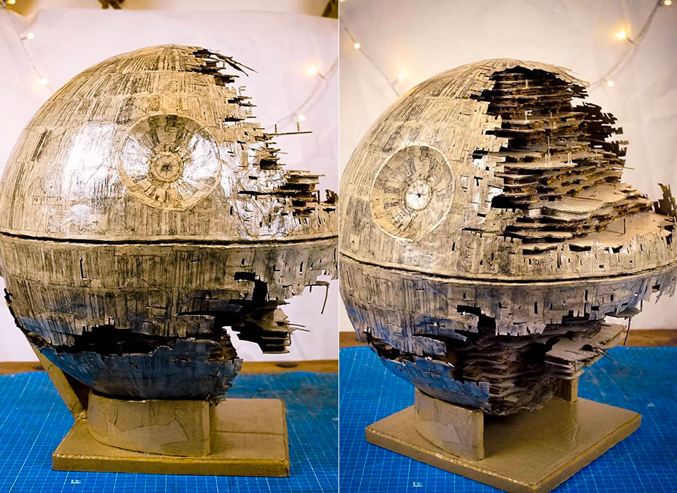 Prop Master Uses Cardboard To Recreate The Death Star From Return Of